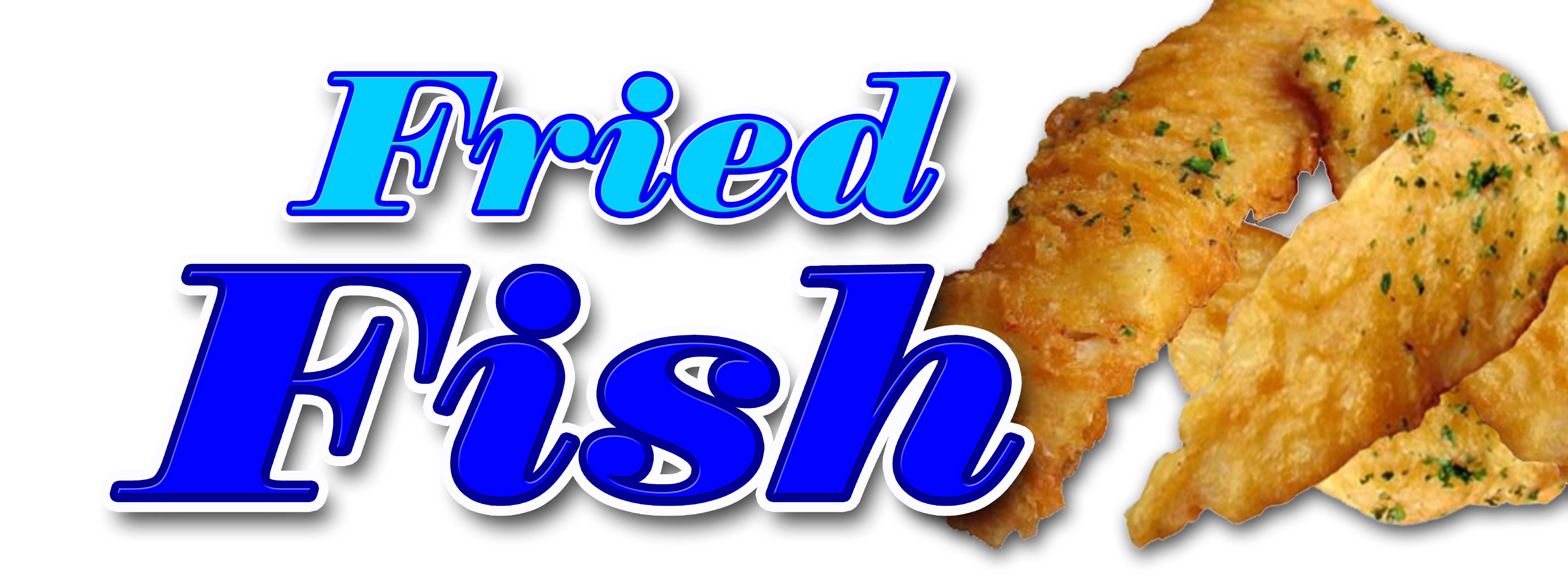 36" FRIED FISH DECAL sticker fry fish deep seafood sea food fresh ...