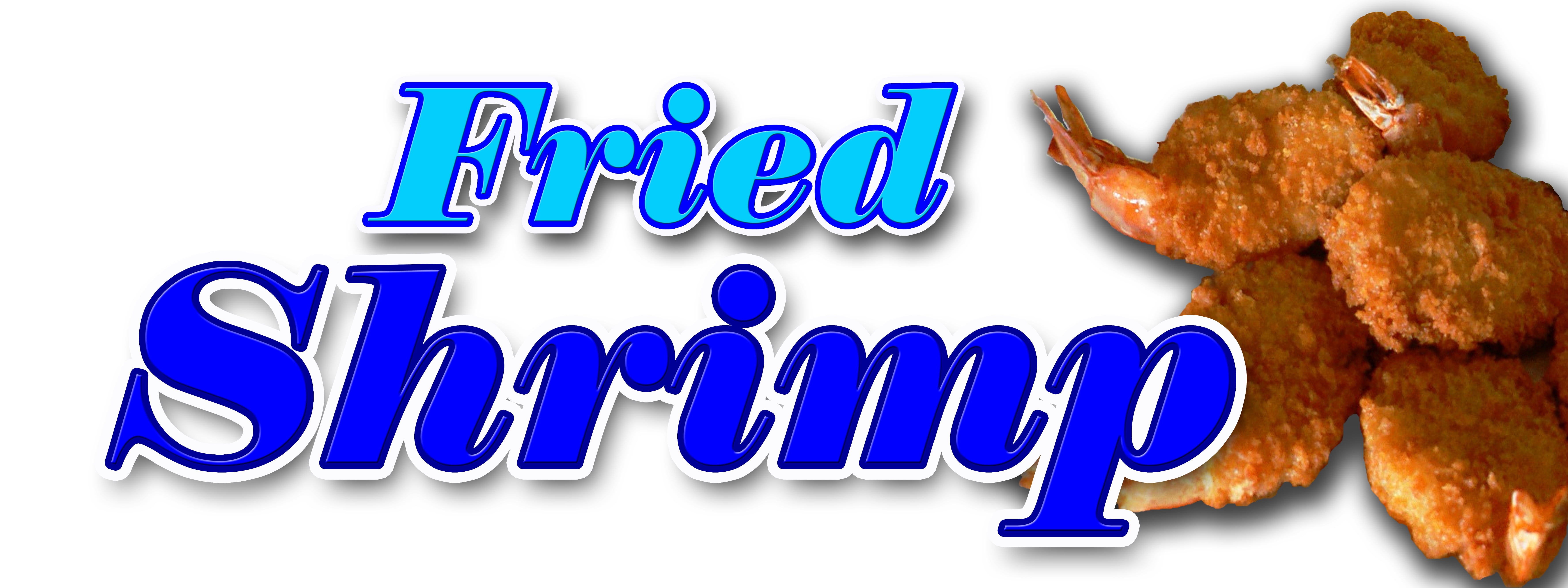 36" FRIED SHRIMP DECAL sticker fry shrimps deep seafood pink gulf ...