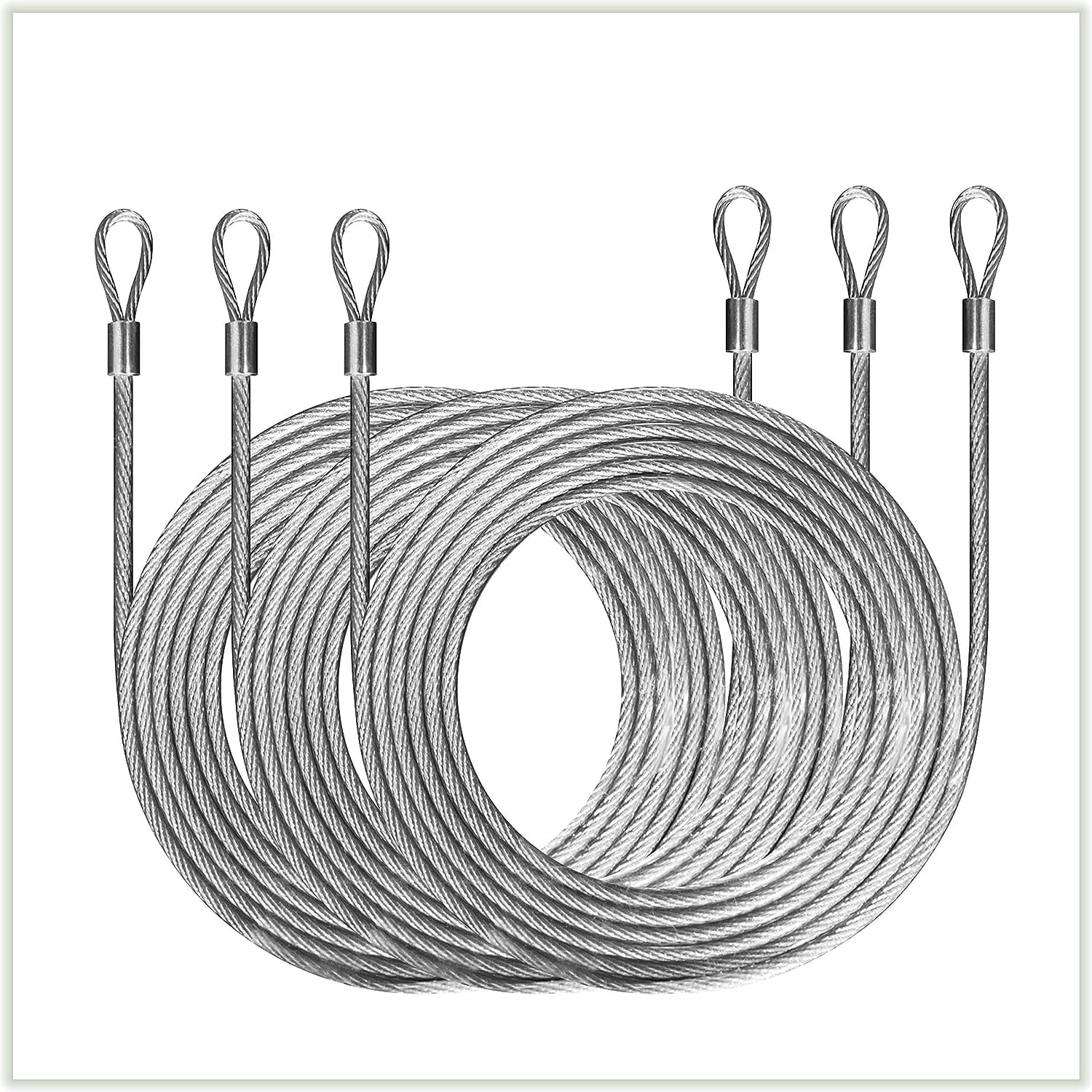 36 Feet (12ft x 3) Wire Cable Ropes Hardware Kits for Triangle Sun ...