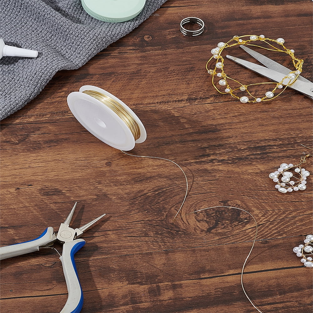 36 Feet 22 Gauge Real 14K Gold Plated Copper Wire Pure Soft Copper Wire with Empty Spools Crafts ...