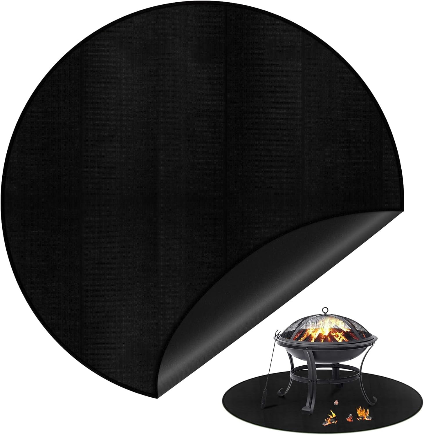 36" Fire Pit Mat & Under Grill Mat, Double-Sided Fireproof BBQ Grill ...