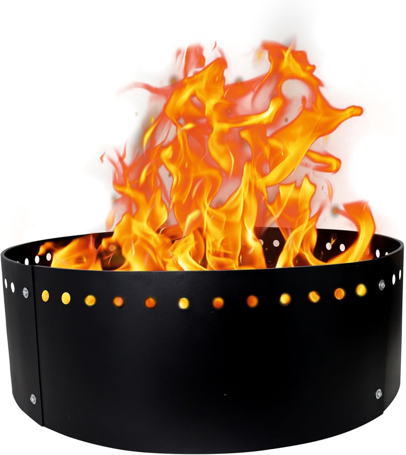 36" Fire Pit Ring for Outside - Round Steel Insert with 12" Height - Ideal for DIY Fire Pit ...