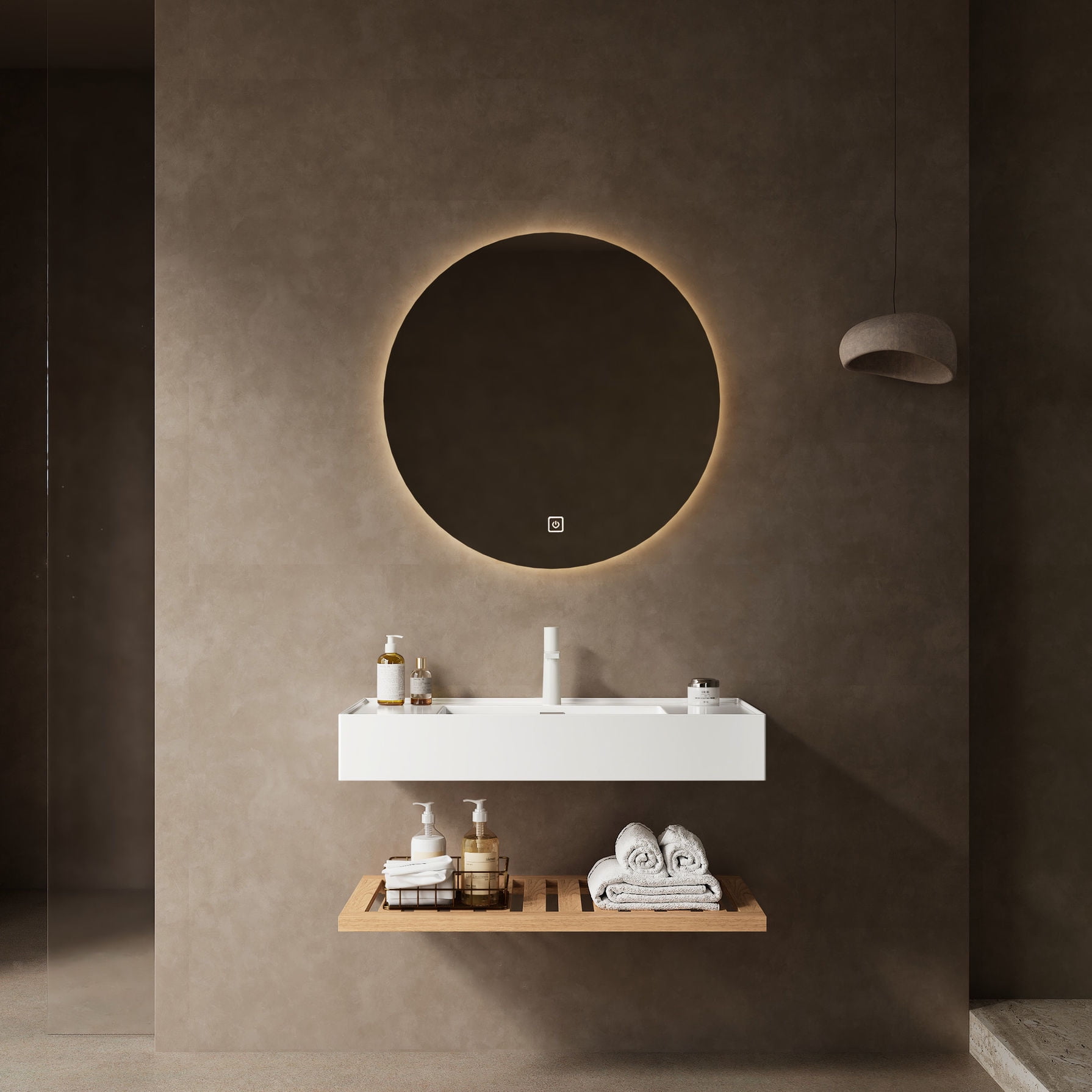 36" Floating Bathroom Piece | Natural Wood Appearance | Functional ...