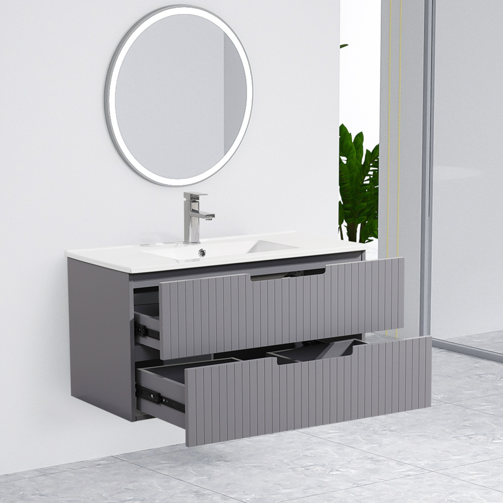 36'' Floating Bathroom Vanity with Sink Combo, Wall Mounted Bathroom ...