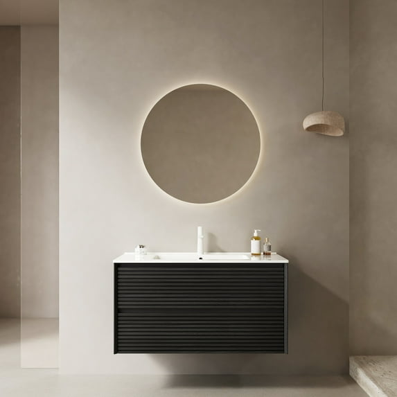 36" Floating Storage Cabinet | No Dead Corners Sink | Pre-assembled ...