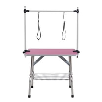 47 Inch Foldable Dog Grooming Table, Height Adjustable Stainless Steel ...