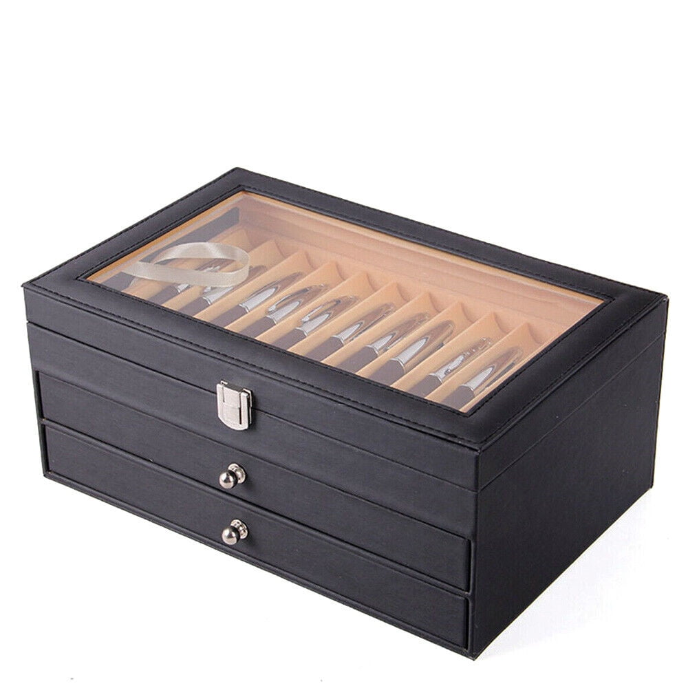 36 Fountain Pen Leather Display Box Holder Organizer Storage Collector ...