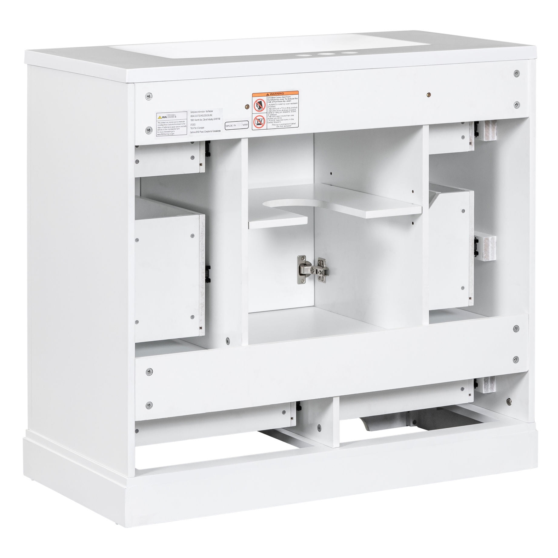 36" Freestanding Vanity | Six Drawers, Functional Divider | Bathroom ...