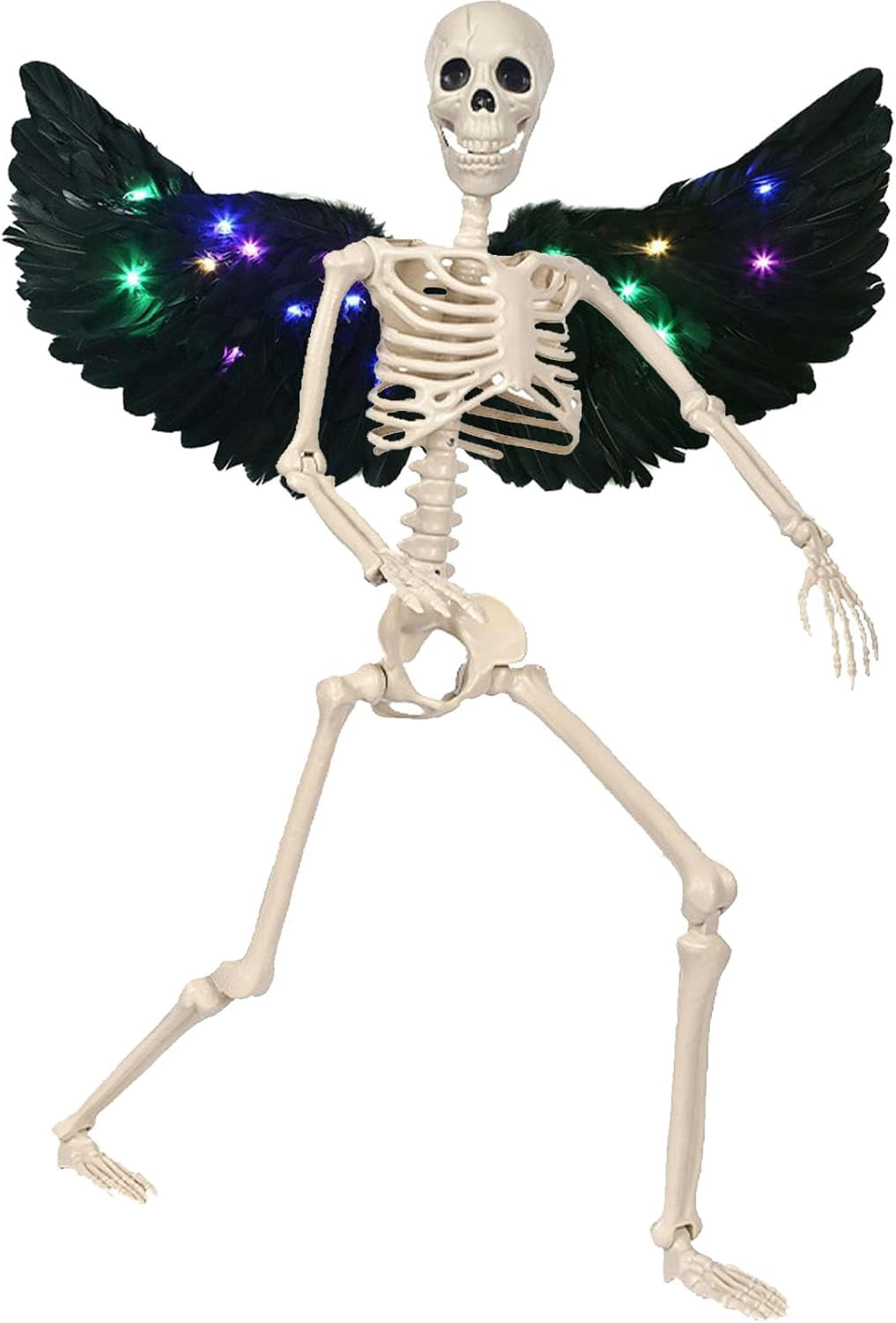 36" Full Body Skeleton Decoration,Halloween Posable Skeleton with LED ...
