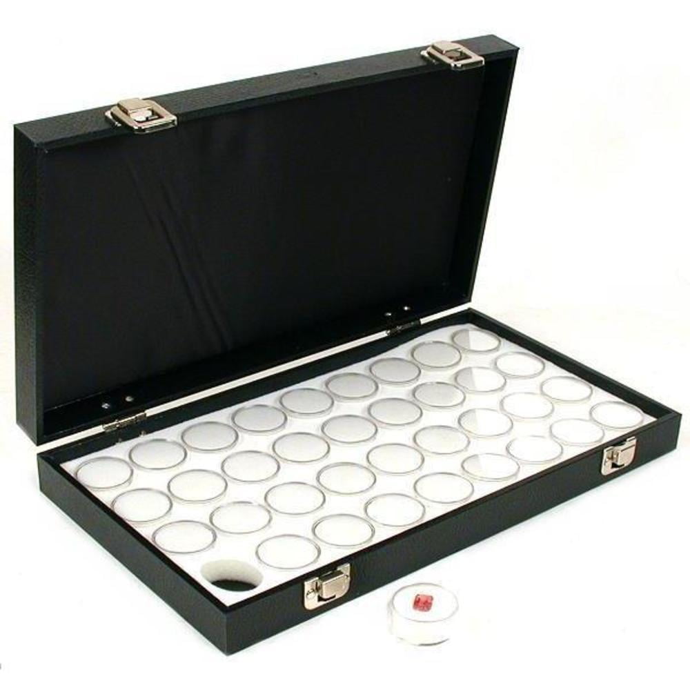 36 Gem Jars White Display Tray Gemstone Travel Case - Walmart.com