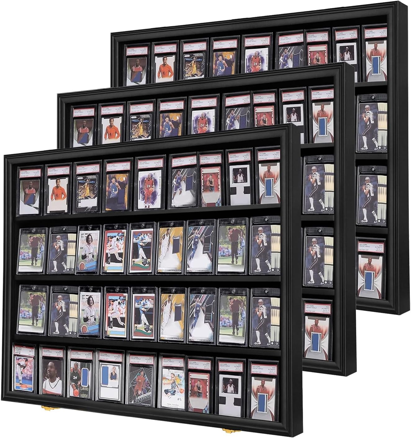 36 Graded Sports Card Display Frame 3 Pack- Baseball Card Display Case ...