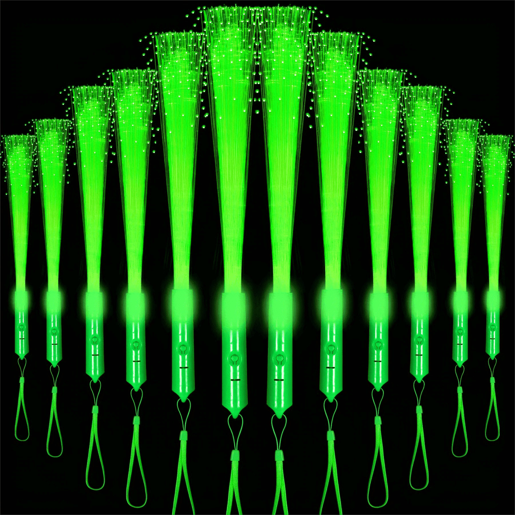 36 Green luminous fiber optic sticks, LED luminous sticks, 3 flashing ...