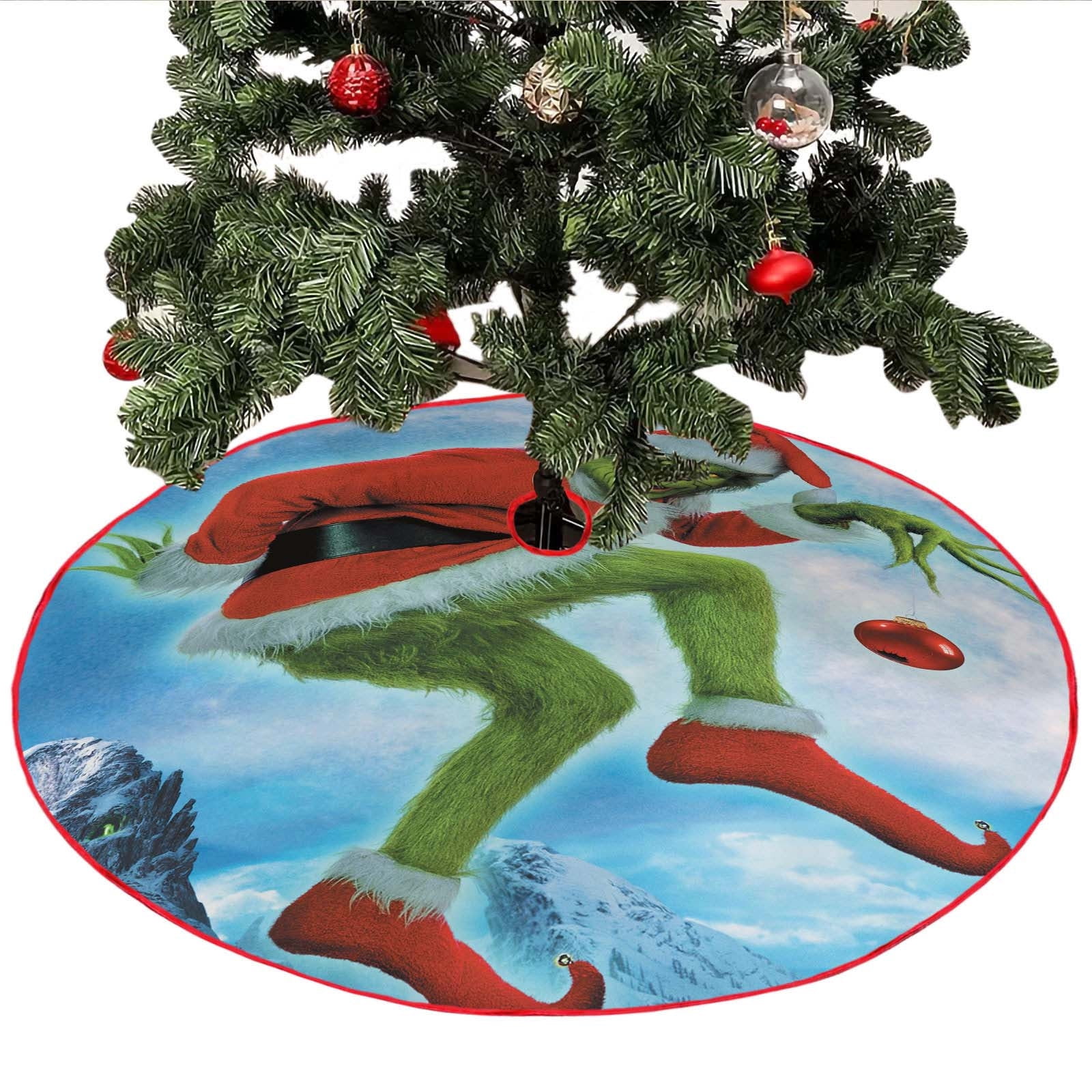 36" Grinch Christmas Tree Skirts, Green Mosnter Merry Christmas Tree ...