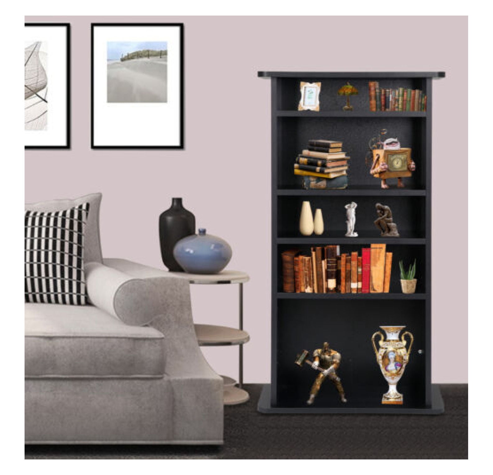 36" H Multimedia Storage Cabinet Rack Book Shelf Organizer Stand Audio ...