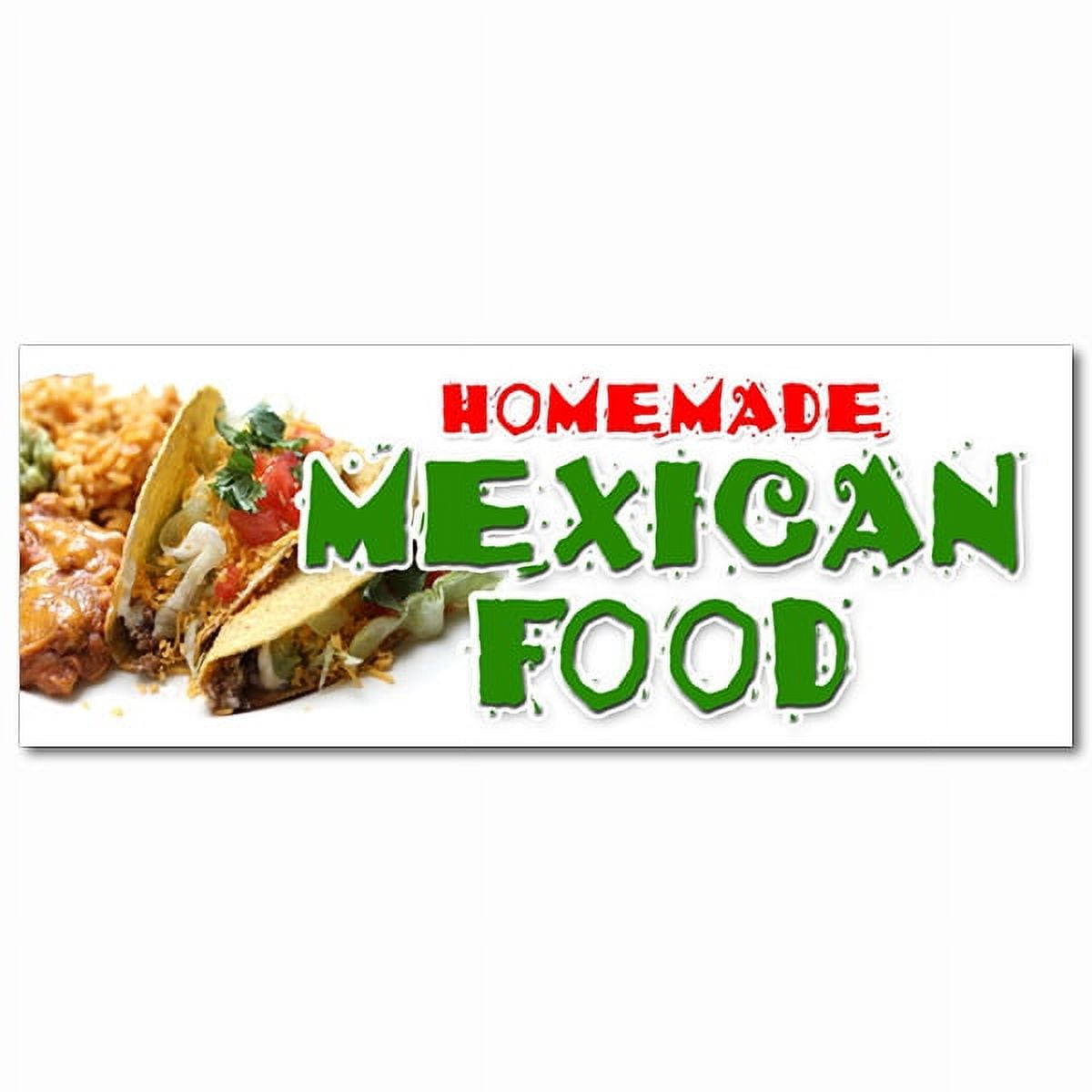 36" HOMEMADE MEXICAN FOOD DECAL sticker tacos burritos restaurant ...