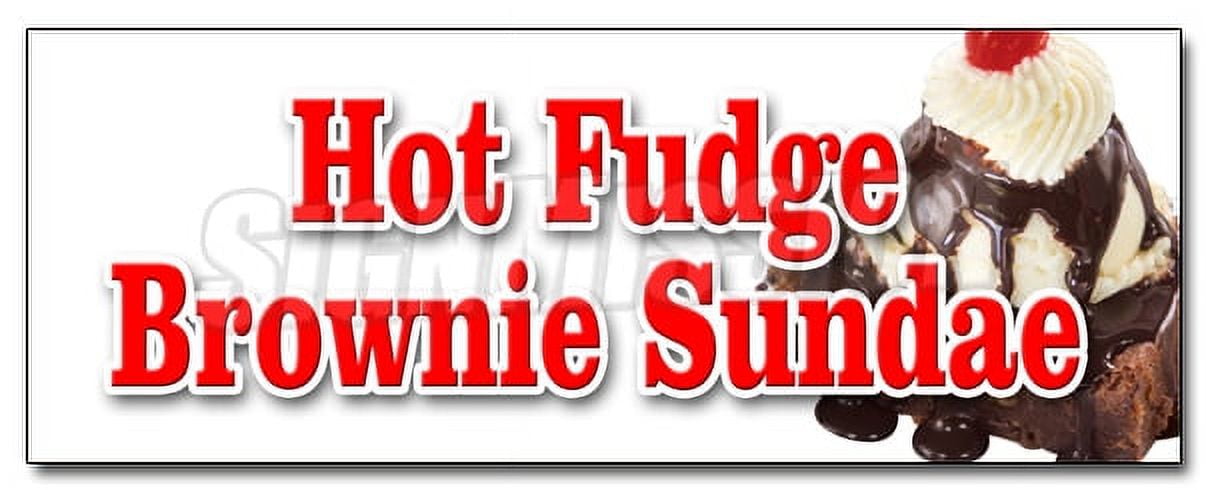 36" HOT FUDGE BROWNIE SUNDAE DECAL sticker ice cream dessert cones ...