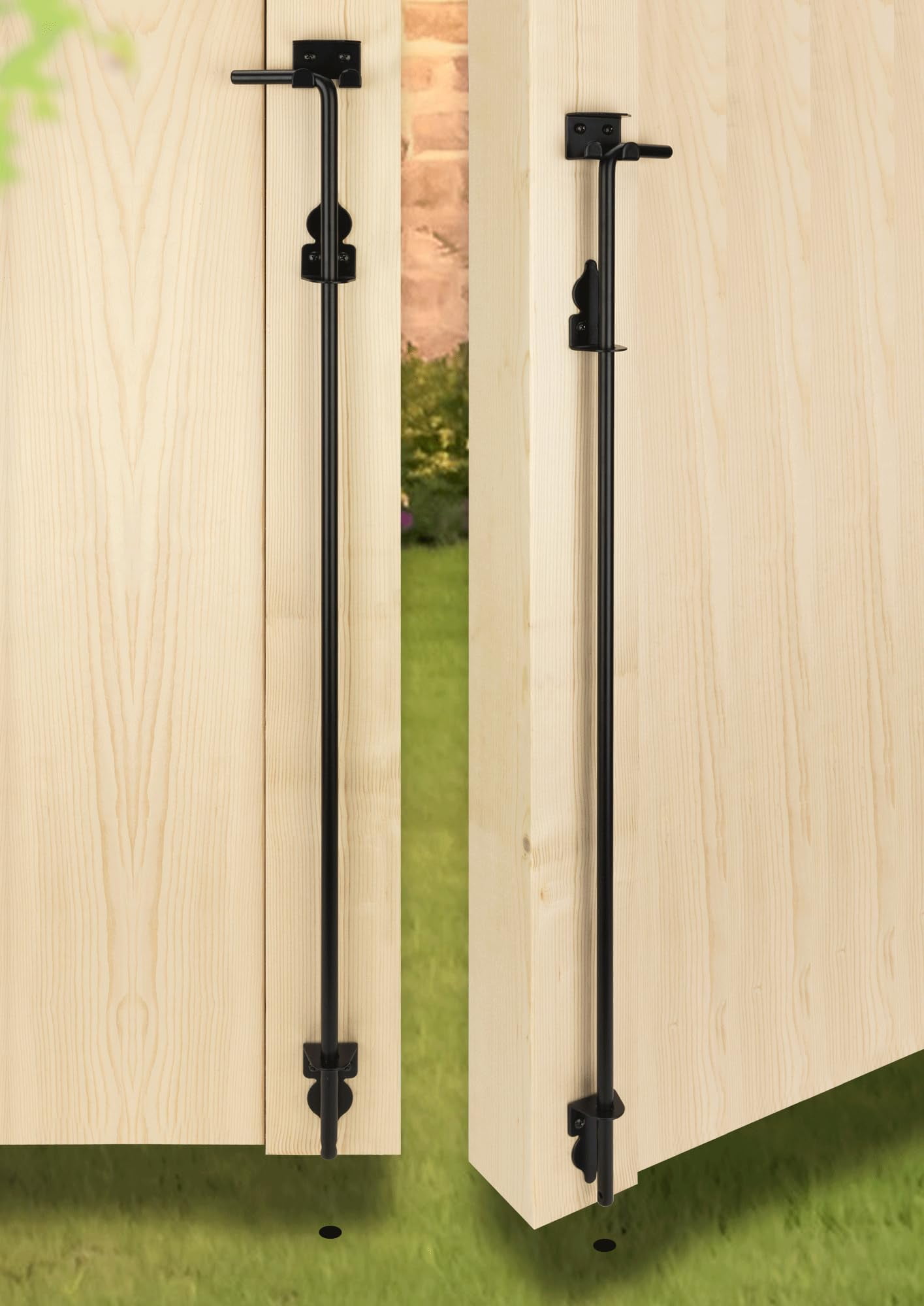 36" Heavy Duty Cane Bolt Gate Drop Rod Hardware Ground Latch for Wood ...