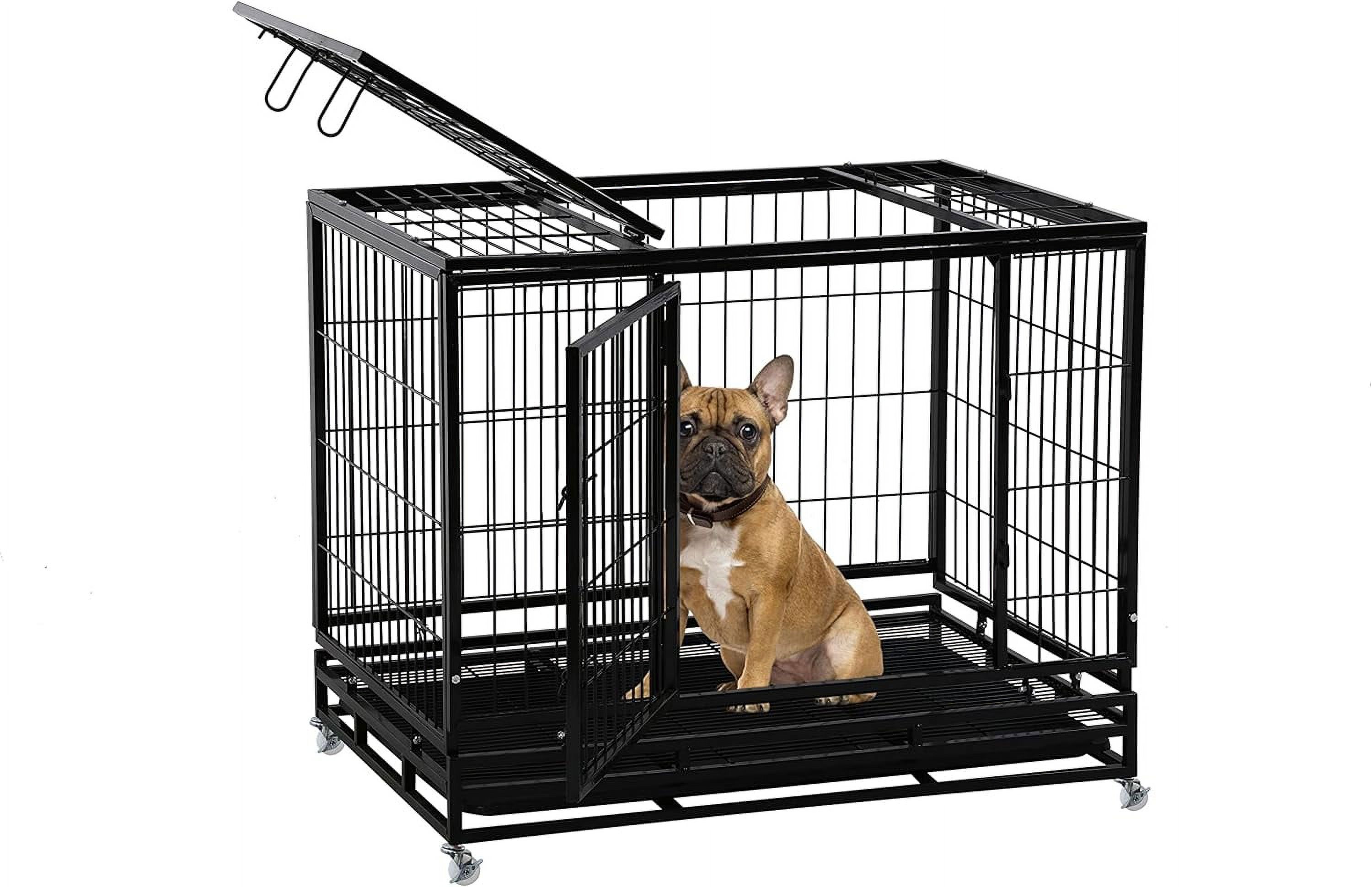 36'' Heavy Duty Dog Crate for Medium and Large Dogs Double Doors ...
