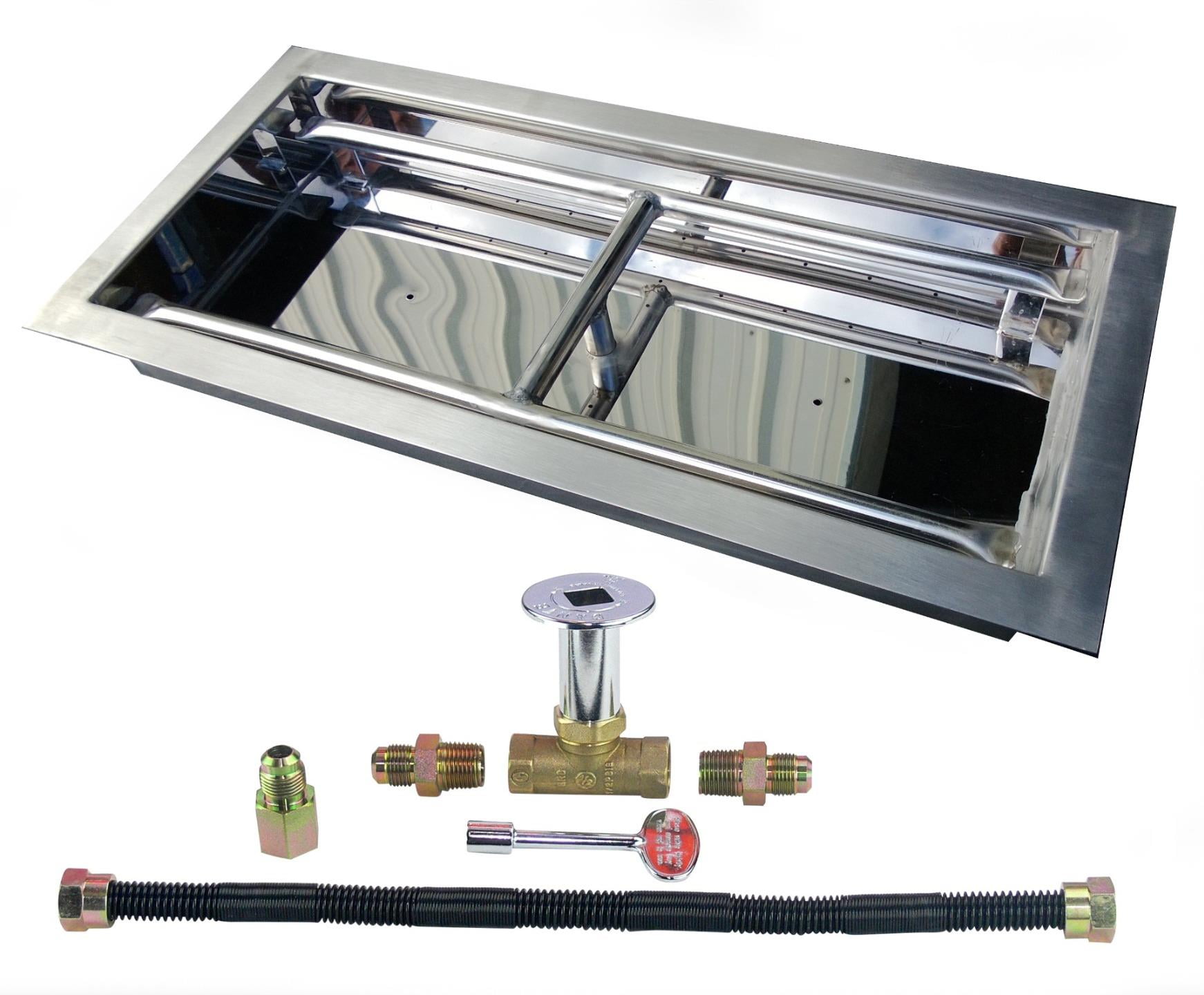 36" Heavy-Duty Stainless Steel Rectangular Drop-in Style Fire Pit Pan ...