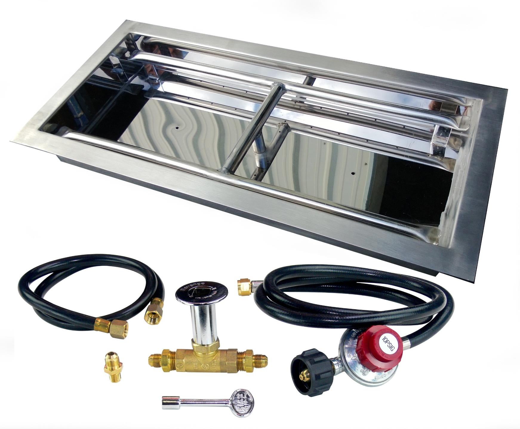 36" Heavy-Duty Stainless Steel Rectangular Drop-in Style Fire Pit Pan ...