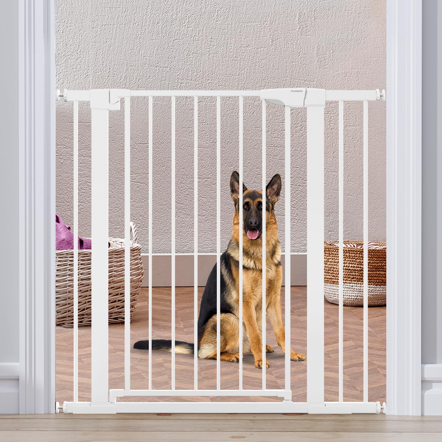 36" High Extra Tall Dog Gate, 29.6"-40.5" Wide Pressure Mounted Tall Baby Gate for Dog, Auto ...