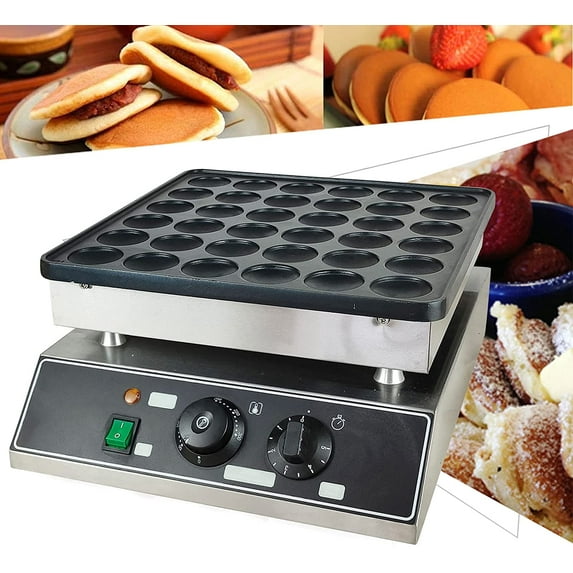 36 Holes Electric Mini Pancakes Maker Machine, 1000W Commercial Dutch ...