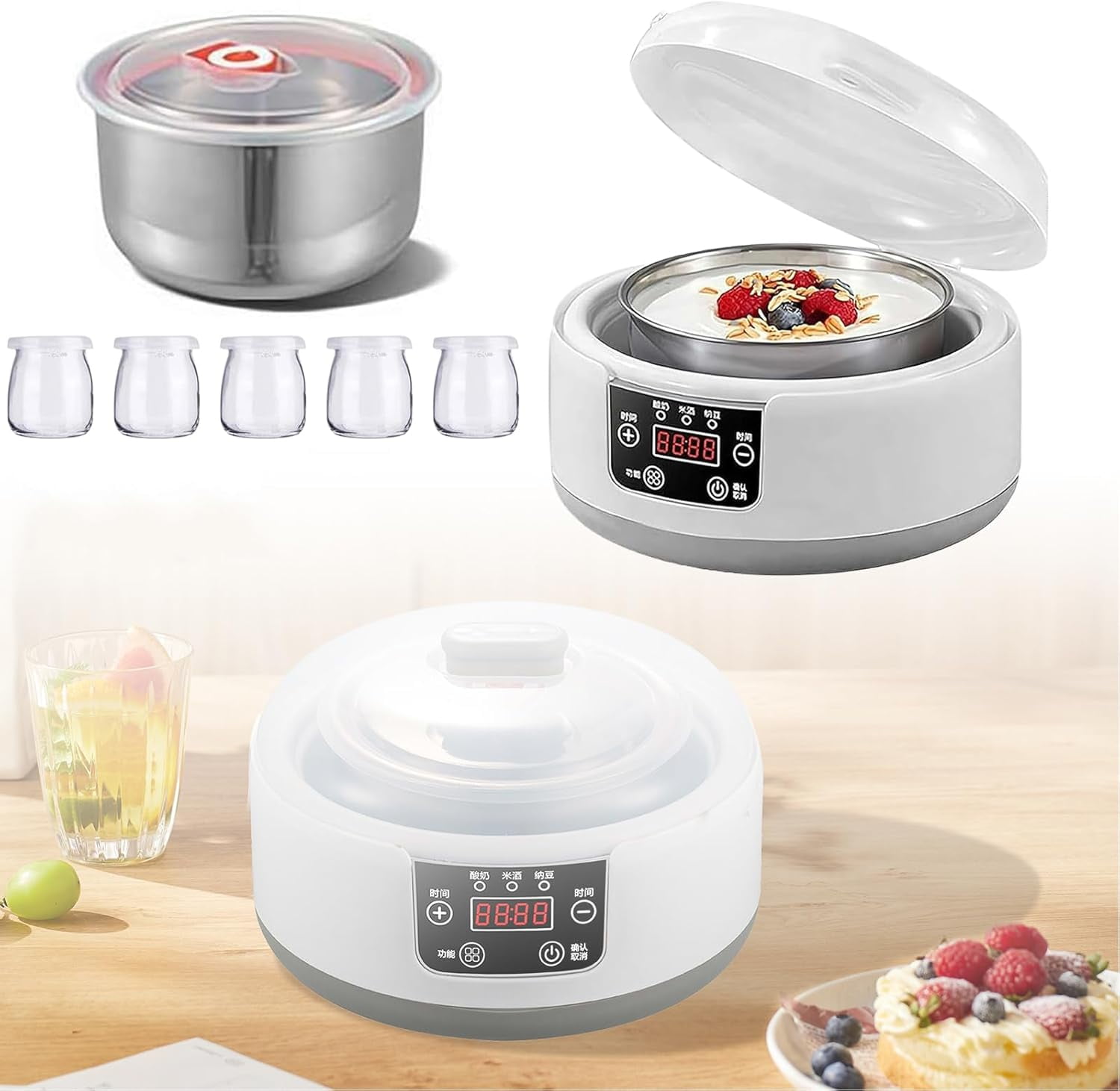 36 Hour Yogurt Maker, Adjustable Temperature and Time Control Automatic ...