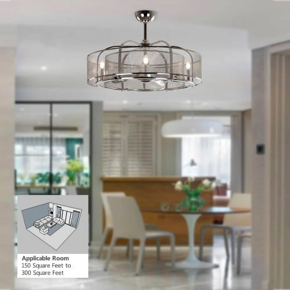 36 In. 24W Led Light Bulb Ceiling Fan With Stainess Net Frame - Walmart.com