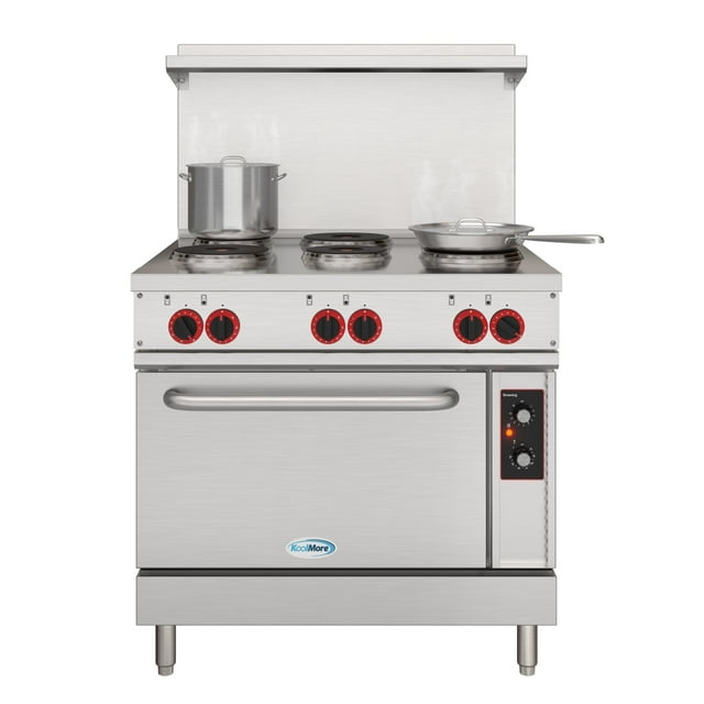 36 In. Commercial Electric Range with 6 Burners and 1 Standard Electric ...