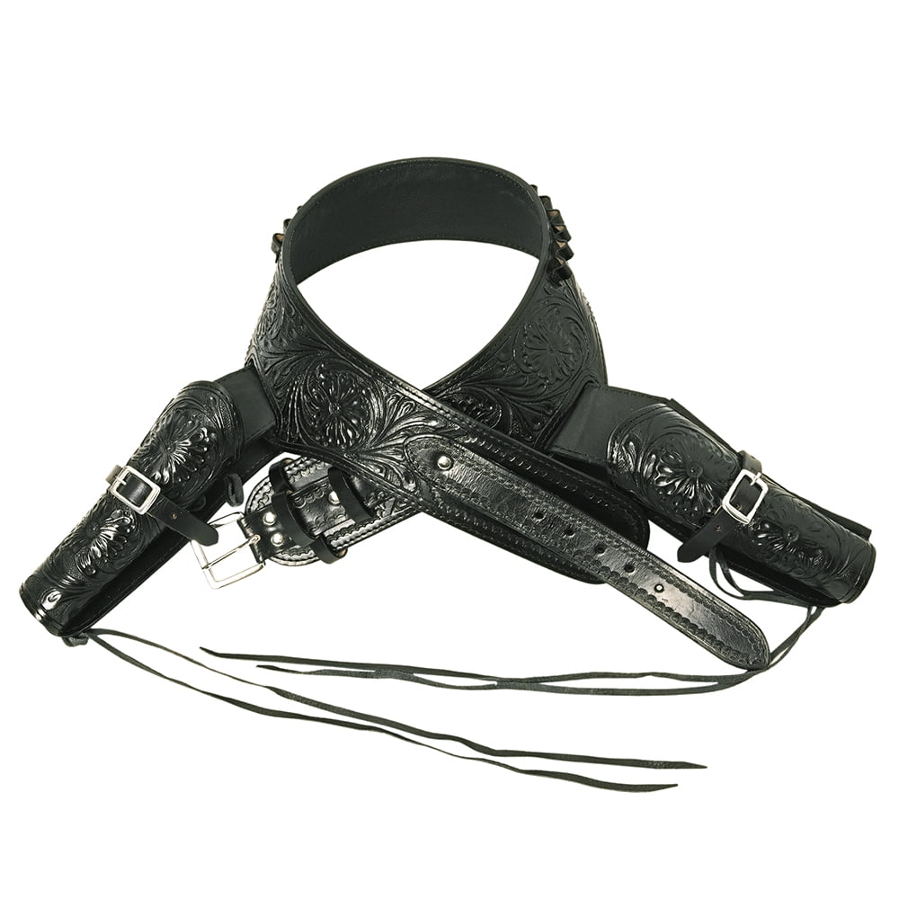 36 In Hilason Double Caliber 44/45 Leather Western Cowboy Gun Rig ...