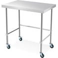 36 In x24 In Rolling Open-Base Stainless Steel Work Table - Heavy Duty ...