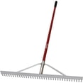 36 Inch / 36 Tines Aluminum Landscape Rake with 66 Inch Extra-Long ...