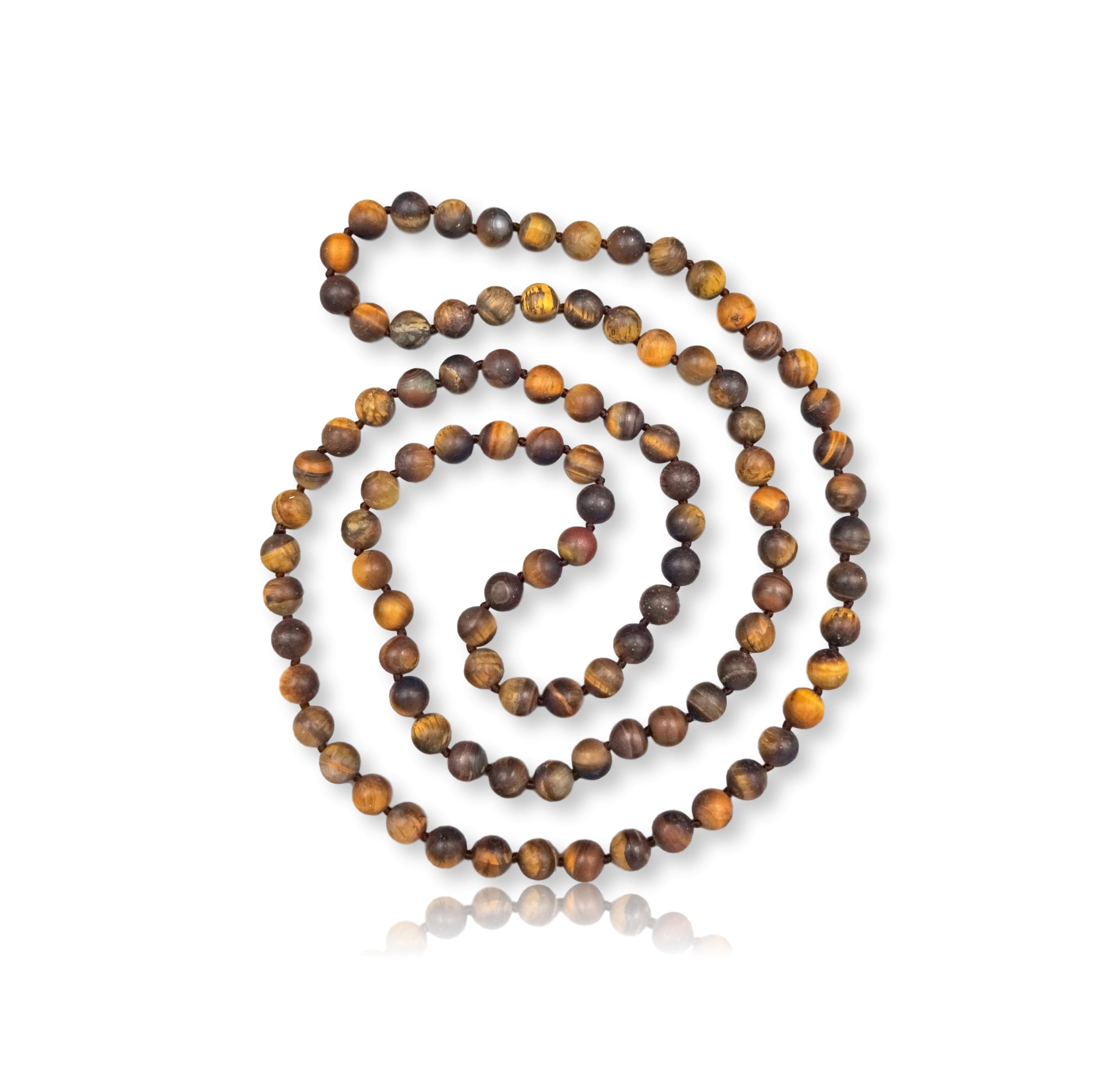36 Inch 8MM Matte Finnish Genuine Semi-Precious Stone Endless Infinity ...