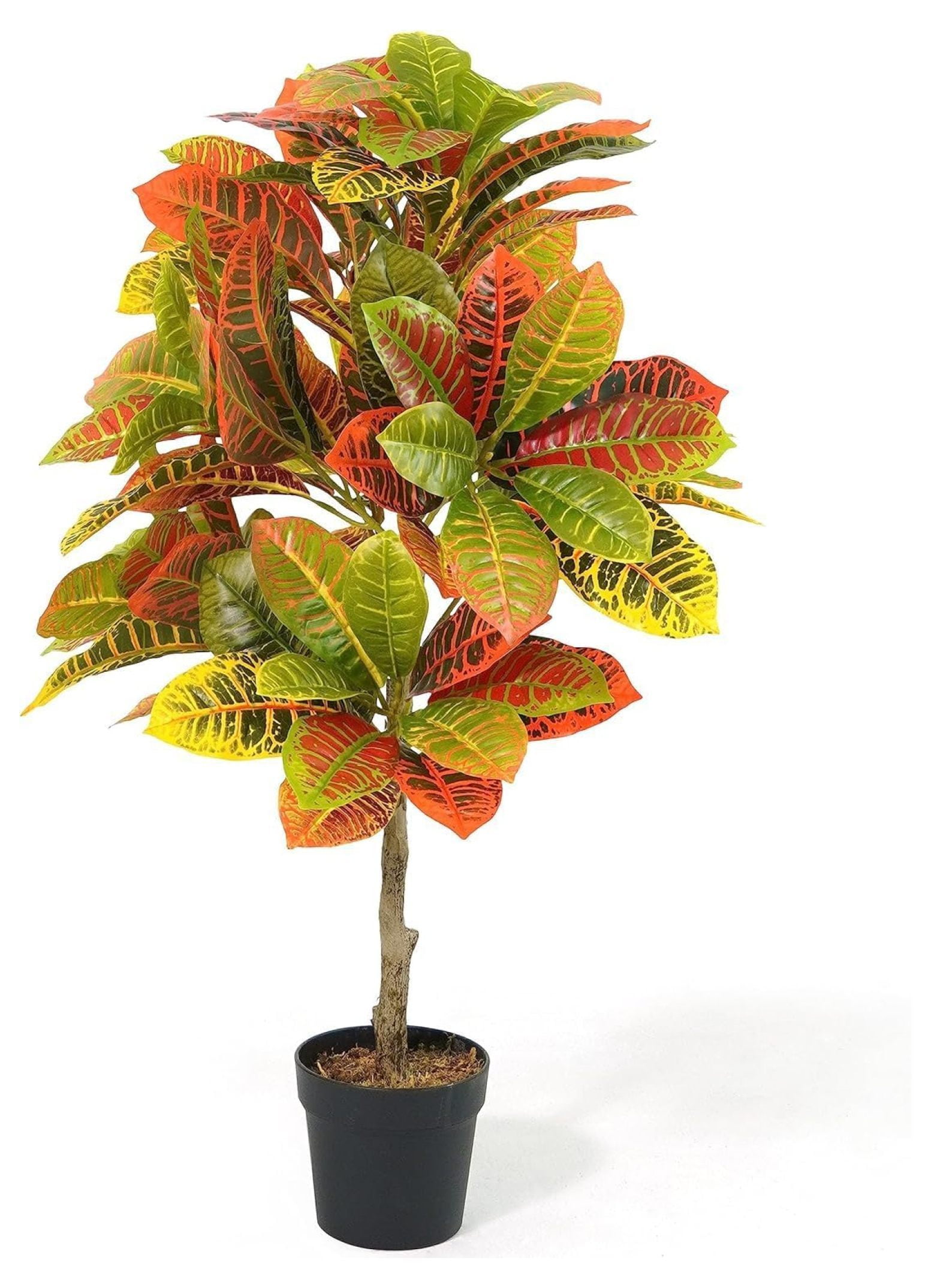 36 Inch Artificial Topiary Croton Tree, UV Resistant Artificial Plants ...