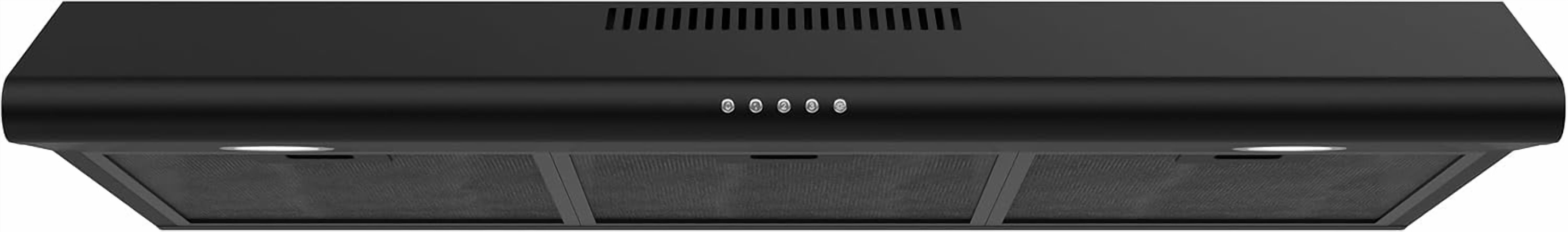 36 Inch Black Under Cabinet Range Hood, 200 CFM Ducted/Ductless ...