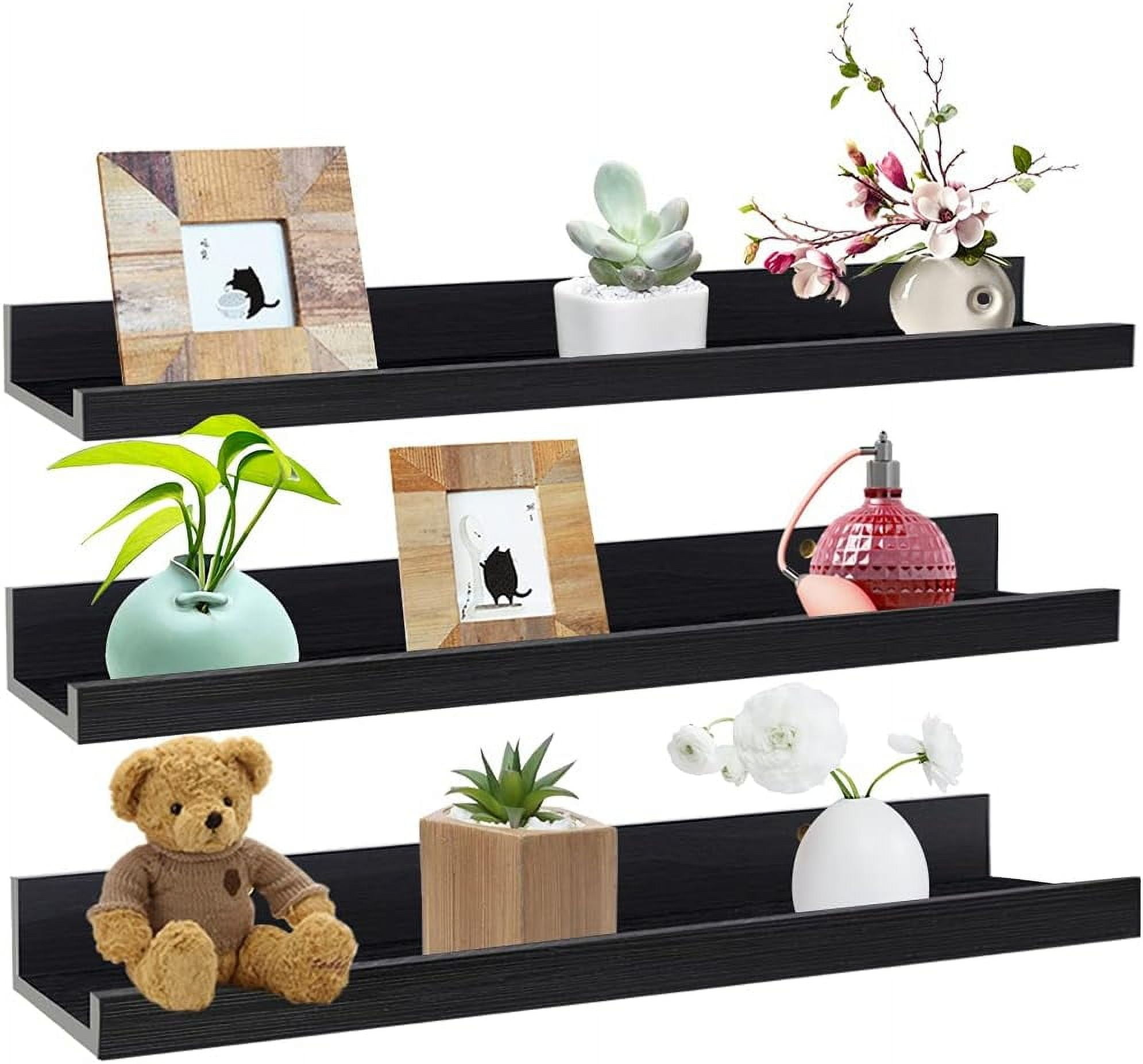 Floating Ledge Shelves Set of , Photo Picture Ledge Shelf with Lip for ...