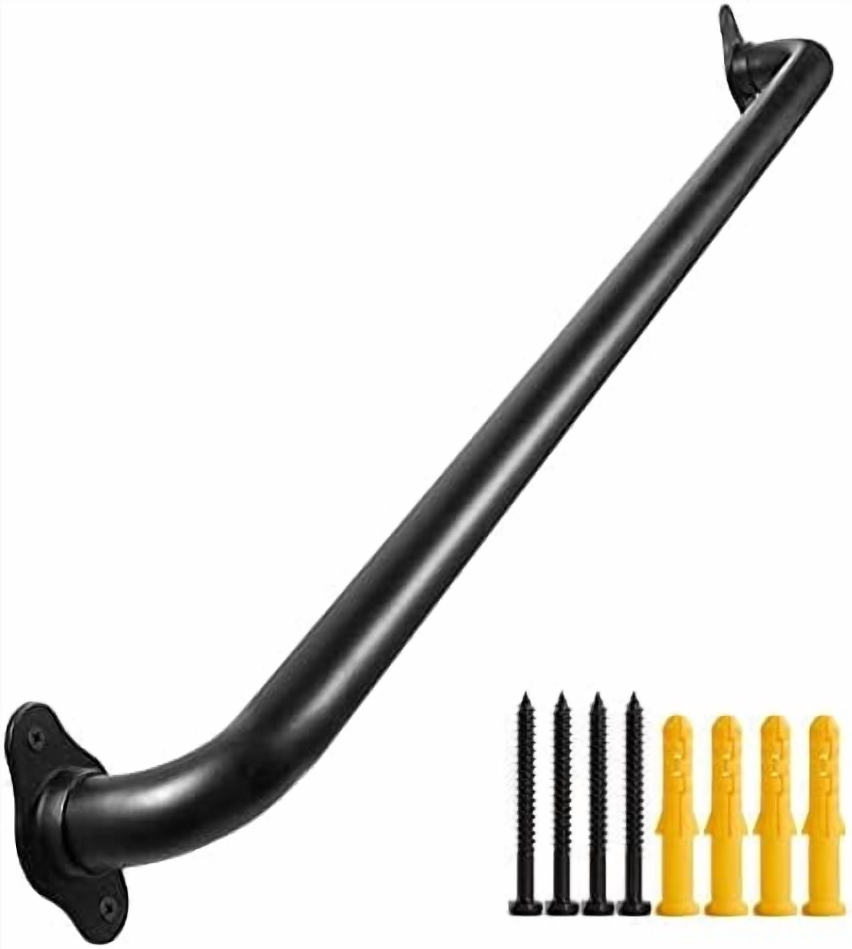 36 Inch Black Metal Stairs Railing Indoor, Industrial Pipe Staircase ...