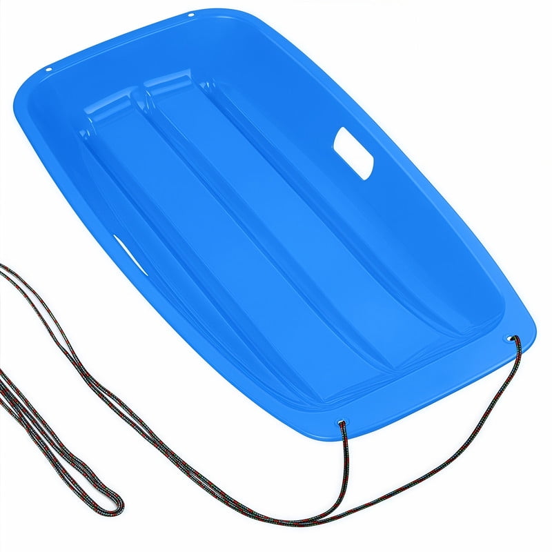 36 Inch Blue Plastic Sled Toboggan with Secure Handles, Durable for ...