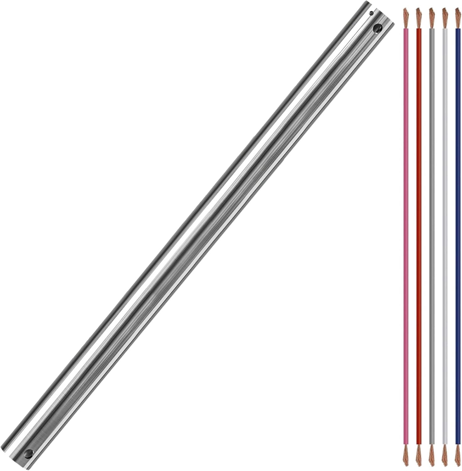 36 Inch Ceiling Fan Extension Rod,1" Outer Diameter Nickle Ceiling Fan ...