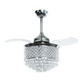 36 Inch Ceiling Fan with Lights and Wall Switch Crystal Chandelier ...