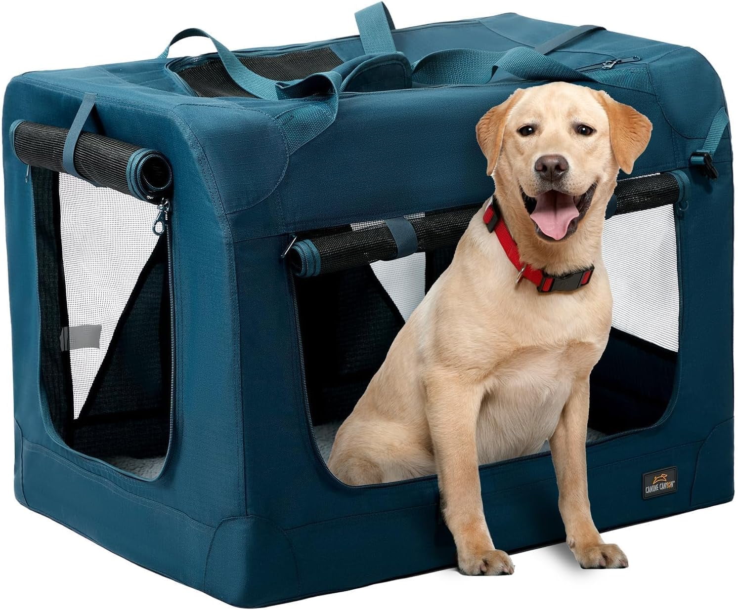 36 Inch Collapsible Soft Large Dog Crate, 3 Door Portable Dog Crates ...