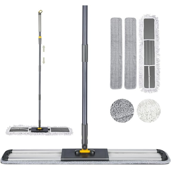 36 Inch Commercial Industrial Floor Mop, Long Handle, Washable Cotton ...