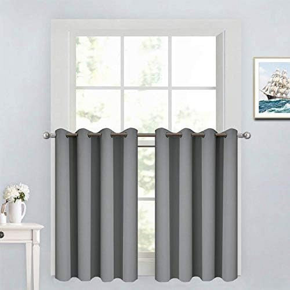 36 Inch Curtains Blackout Window Curtains for Kitchen, Grommet Room ...