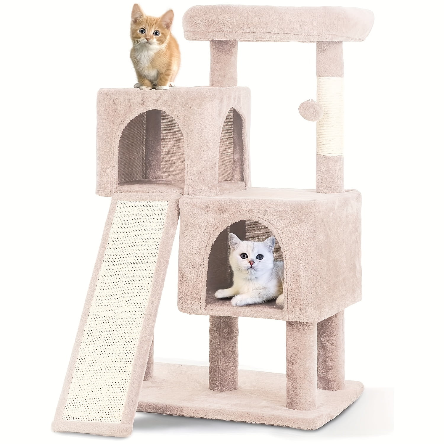 36-Inch Deluxe Multi-Level Cat Tower - Spacious Cat House with Ramp ...