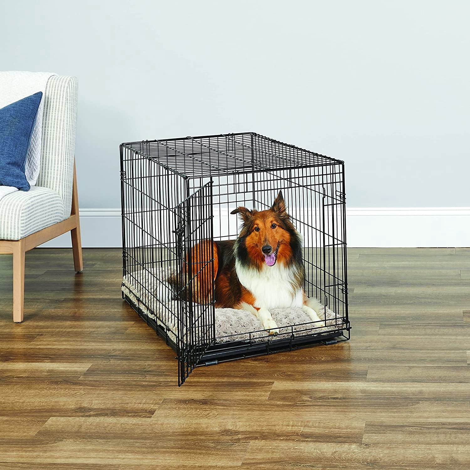 36 Inch Dog Crate with Leak-Proof Pan, Patented Safety Features & Floor ...