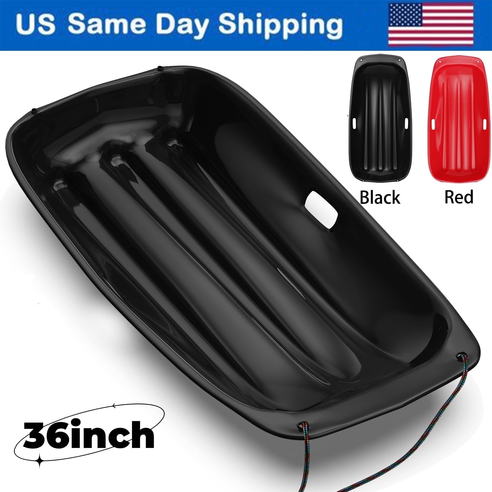 36 Inch Durable Downhill Sprinter Toboggan Snow Sled for Kids Boys ...
