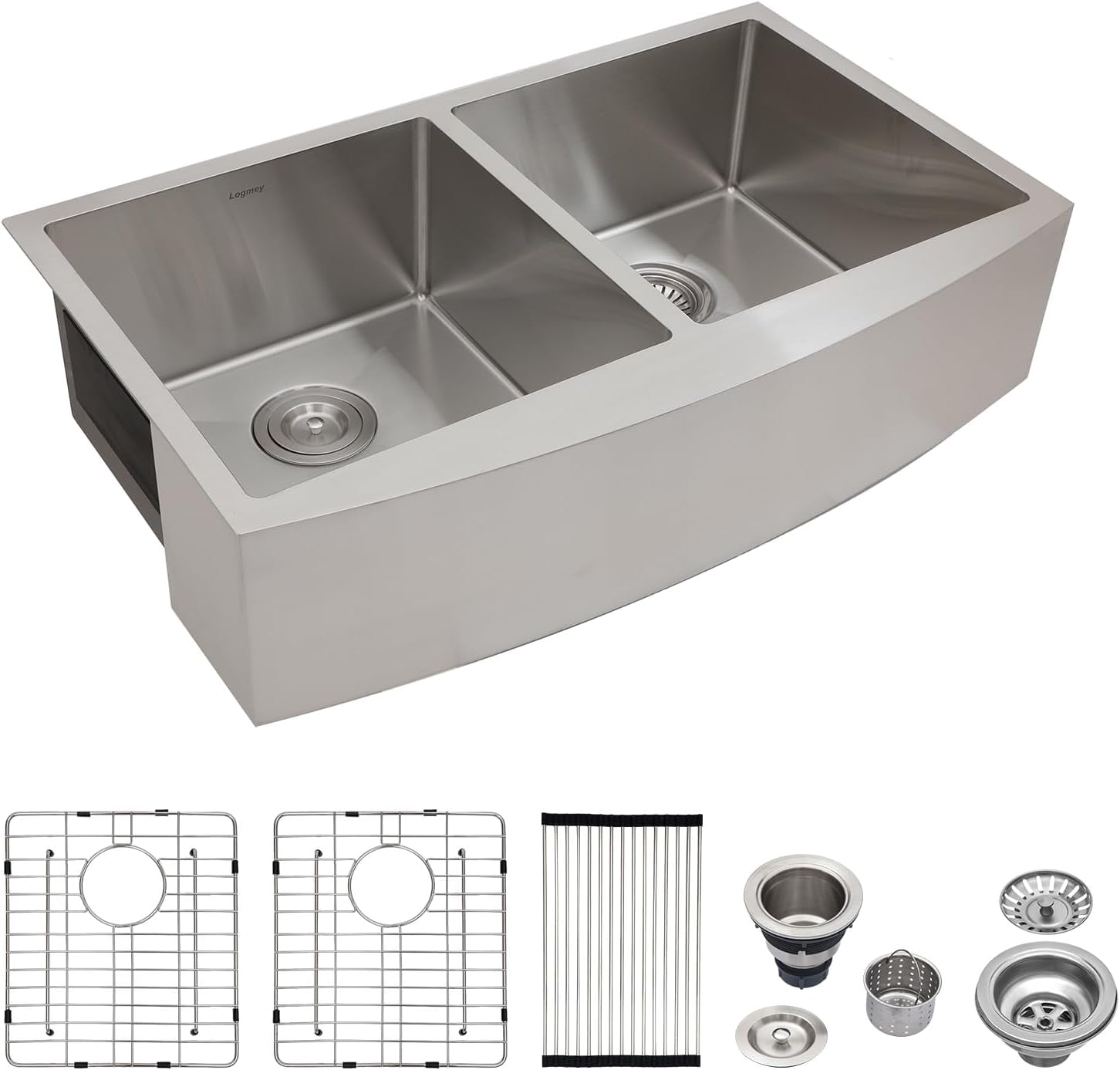 36 Inch Farmhouse Sink - Double Bowl 36x20 Stainless Steel Kitchen Sink ...
