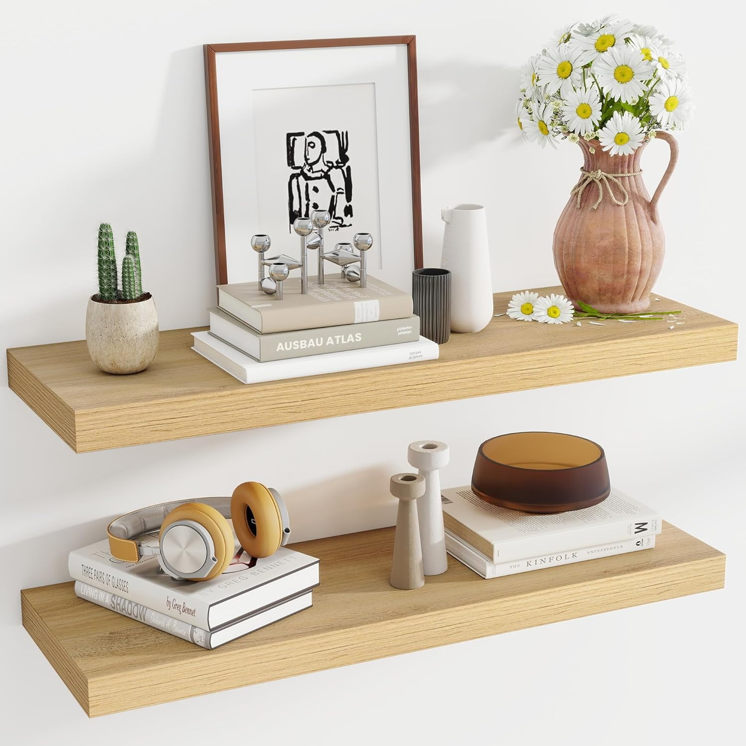 36 Inch Floating Shelves, 12 Inch Deep Floating Shelves for Wall ...