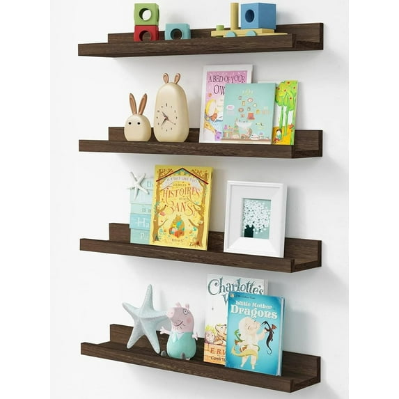 36 Inch Floating Shelves for Wall 4-Pack Large Nursery Book Shelves ...
