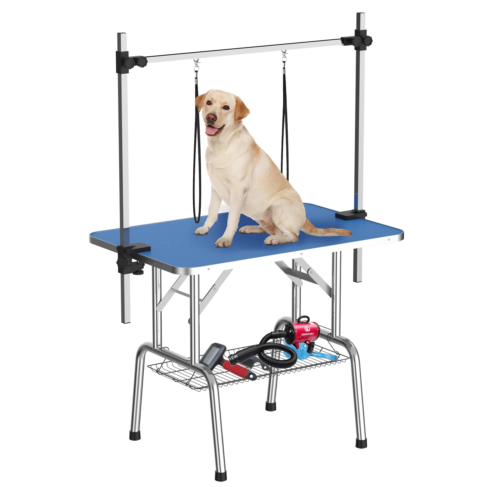 36 Inch Foldable Dog Grooming Table for Home with Adjustable Arm, Noose ...